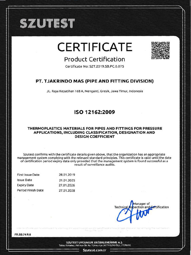 ISO 12162 (Bahan Termoplastik Untuk Pipa Dan Fitting Untuk Aplikasi ...