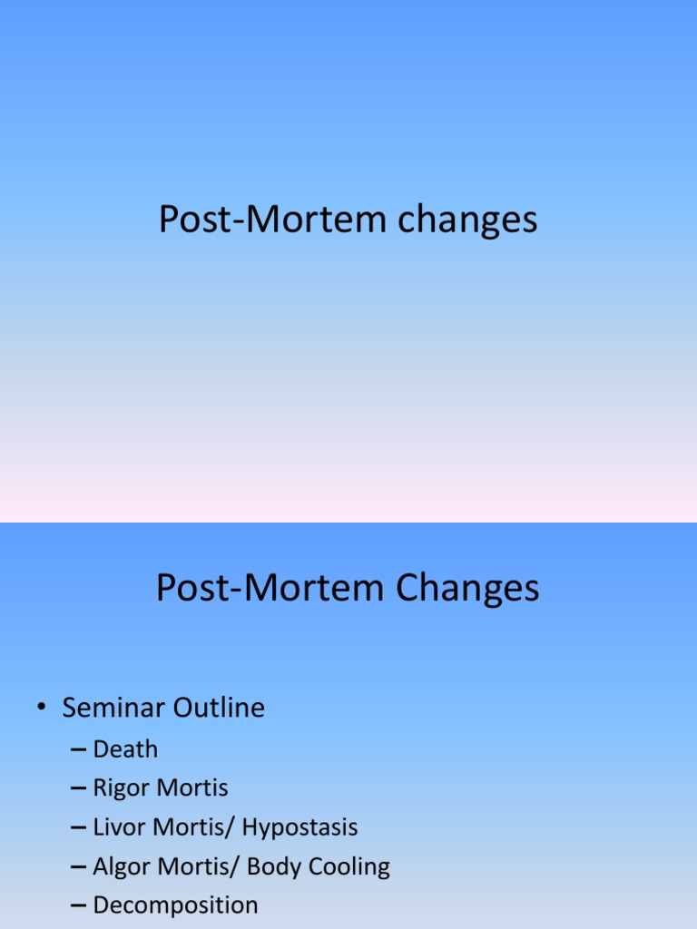 1 - Post Mortem Changes Part1 | Download Free PDF | Muscle | Anatomy