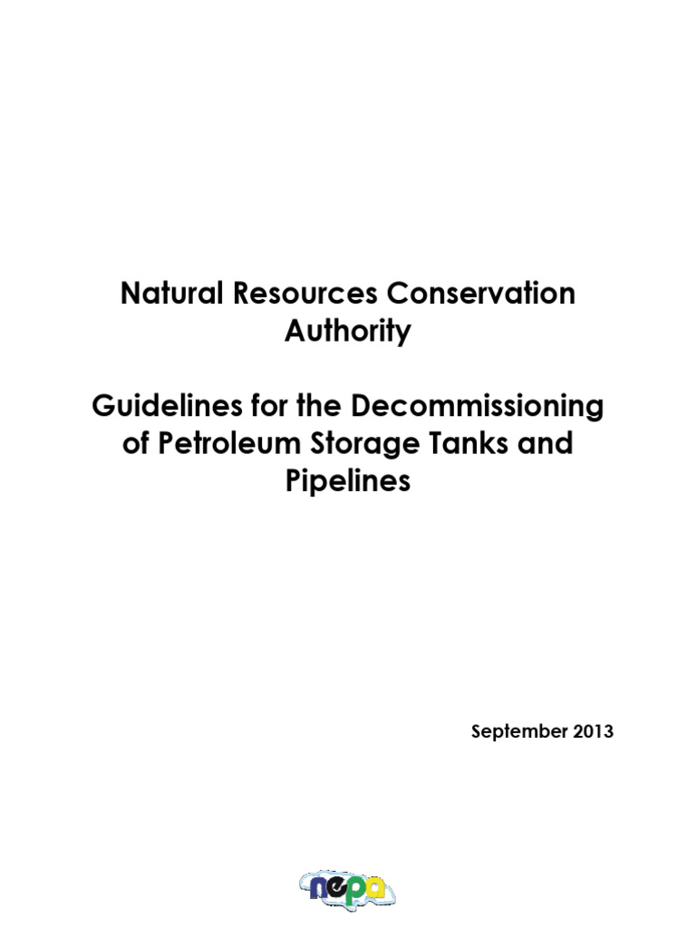NRCA Guidelines For The Decommissioning of Petroleum Storage Tanks and ...