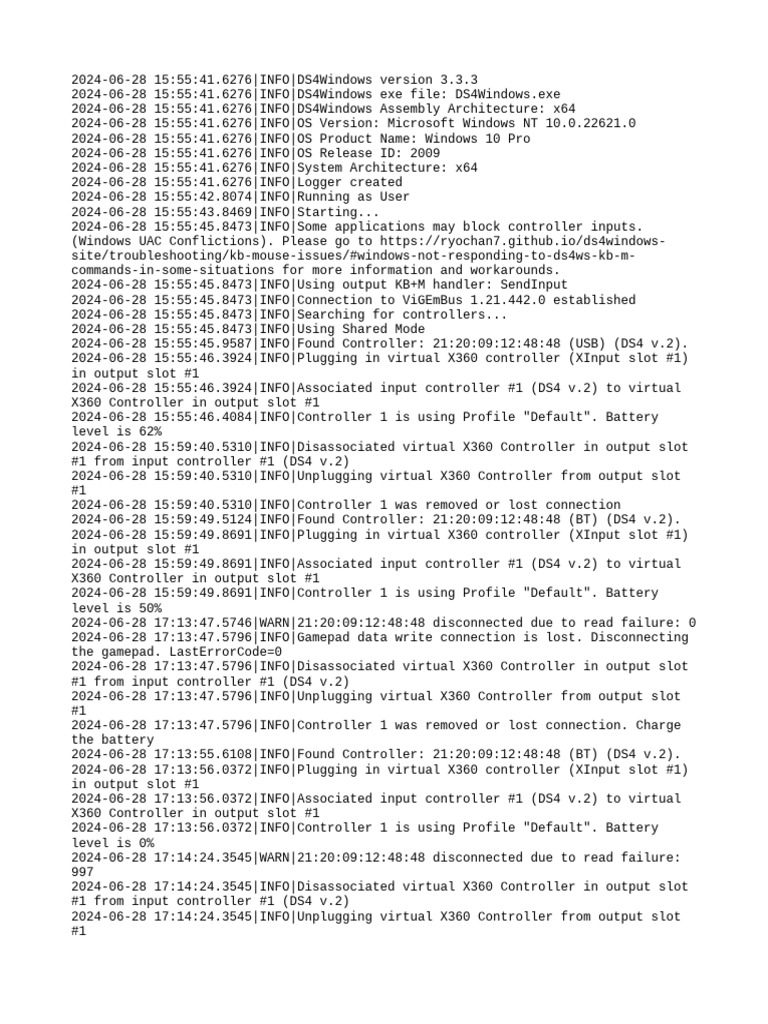 Ds4windows Log 20240628.0 | PDF | Xbox 360 | Microsoft Software