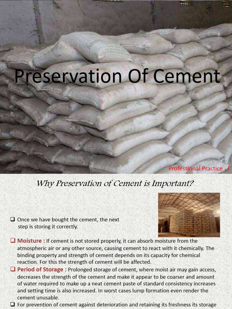 Proper Cement Storage Guidelines | PDF | Cement | Concrete