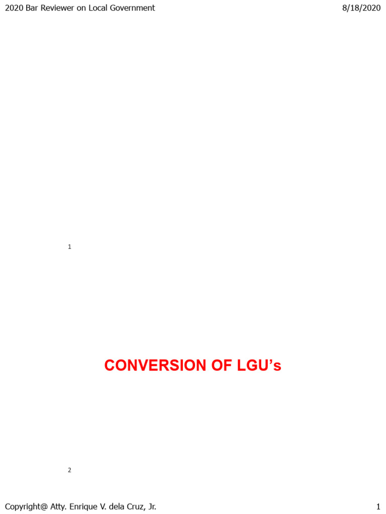 Dela Cruz - 2020 Bar Reviewer On Local Governments | PDF | Eminent ...