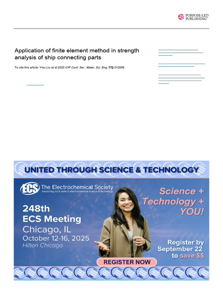 Application of Finite Element Method in Strength Analysis of | PDF ...