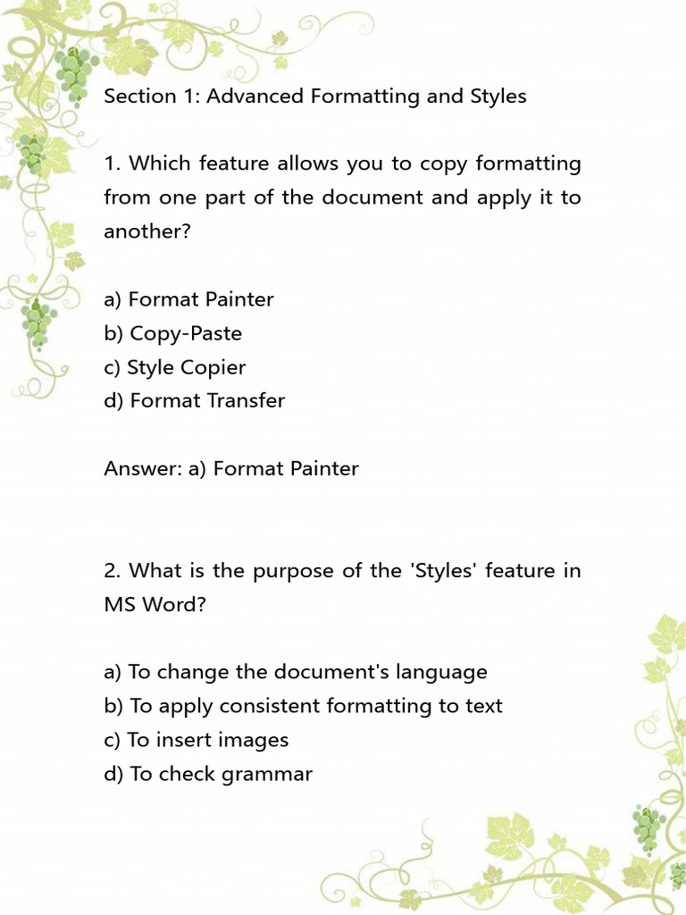MS Word Advanced Features Guide | PDF | Microsoft Word | Page Layout