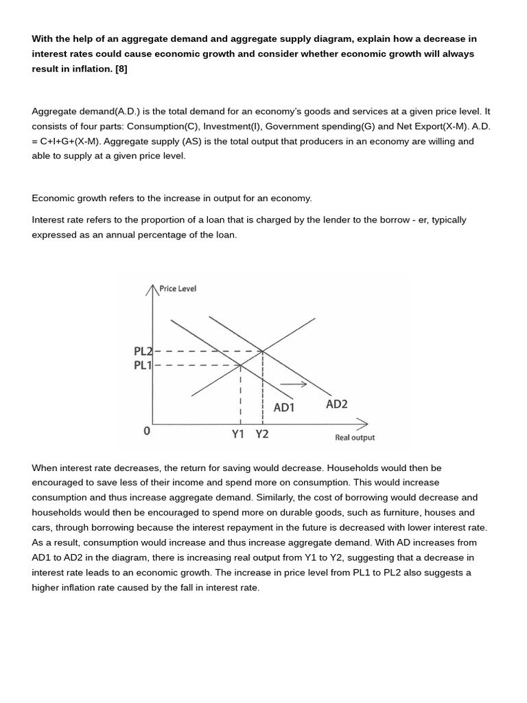 With the Help of an Aggregate Demand and Aggregate Supply Diagram ...