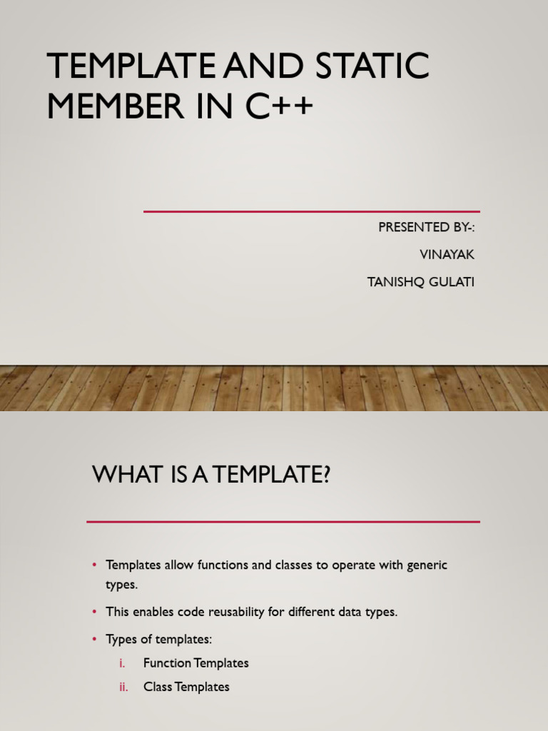 Template and Static Member in CPP | PDF