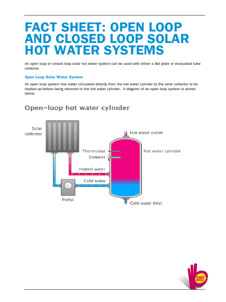 Open vs Closed Loop Solar Water Systems | PDF