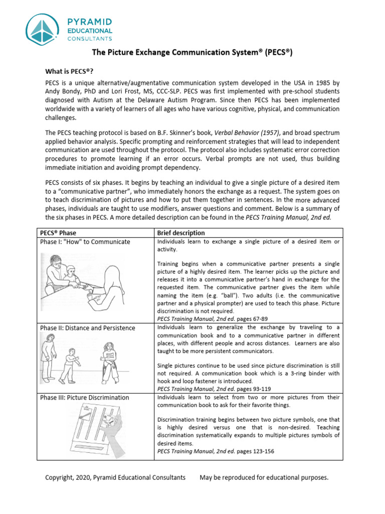 PECS Brief Description 2020 US | PDF | Cognitive Science | Psychology