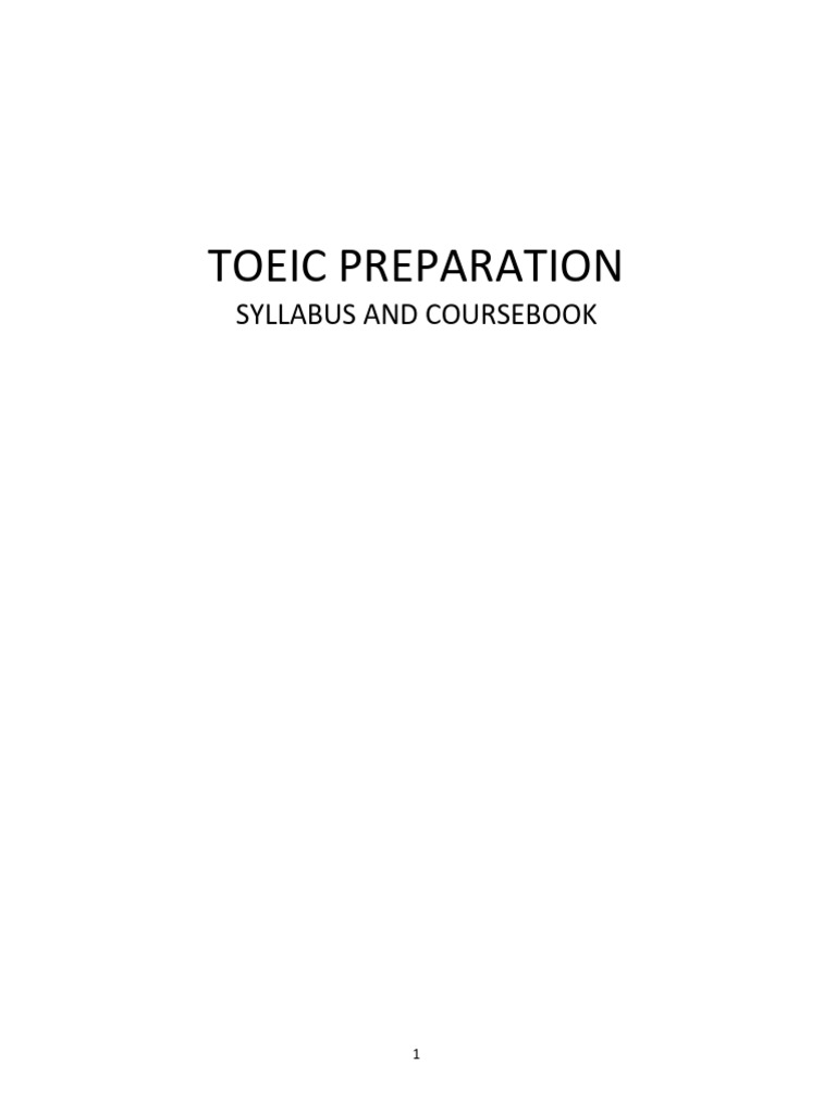 PGE TOEIC Self Study Course Booklet | PDF | Verb | Reading Comprehension