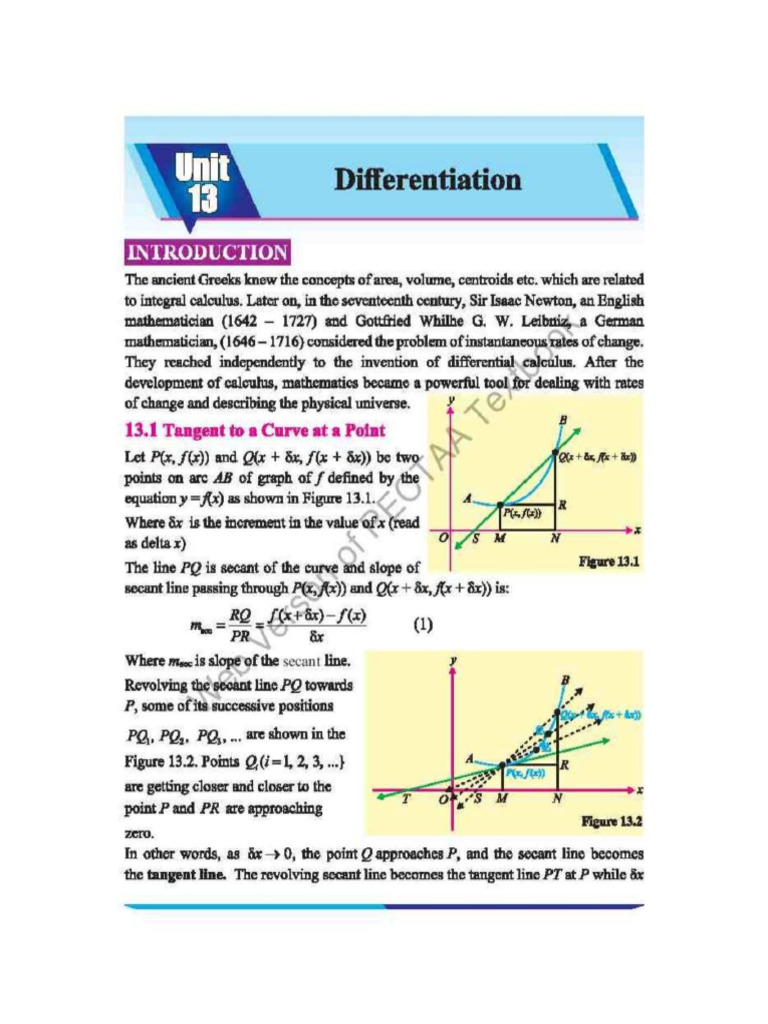 Differentiation Mathematics | PDF | Tangent | Derivative