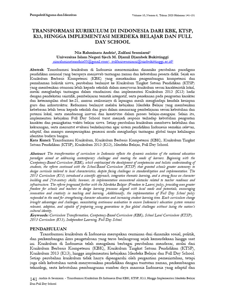 Transformasi Kurikulum Di Indonesia Dari KBK, KTSP, K13, Hingga ...