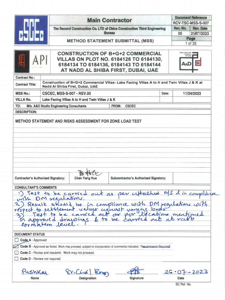 Rcv-tsc-mss-s-007 - Msra For Zone Load Test & Plate Load Test - Code B ...