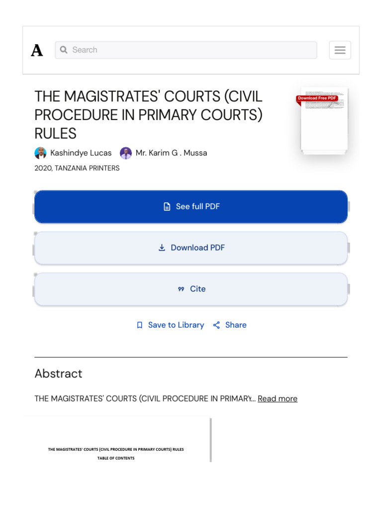 Civil Procedure Rules for Magistrates' Courts | PDF | Witness | Judiciaries