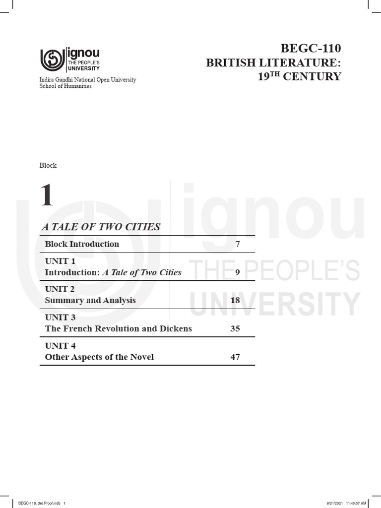 BEGC-110 E Block-1 | PDF | Victorian Literature | Charles Dickens