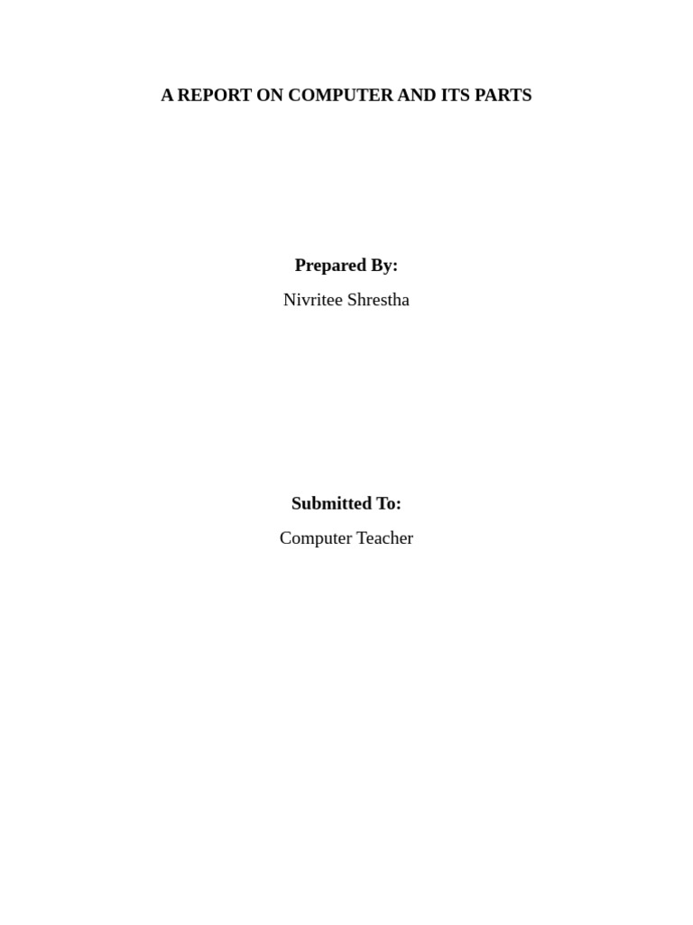 A Report On Computer and Its Parts | PDF | Input/Output | Usb