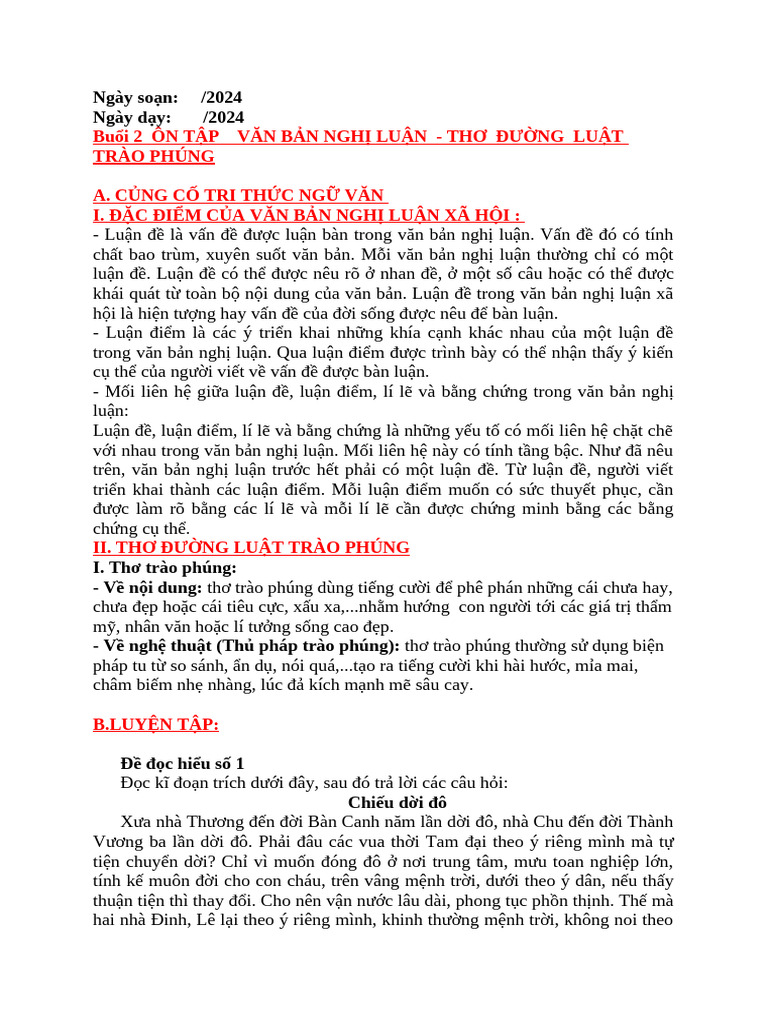 Bu I 2 Ôn Hè 8 Lên 9 Hay | PDF