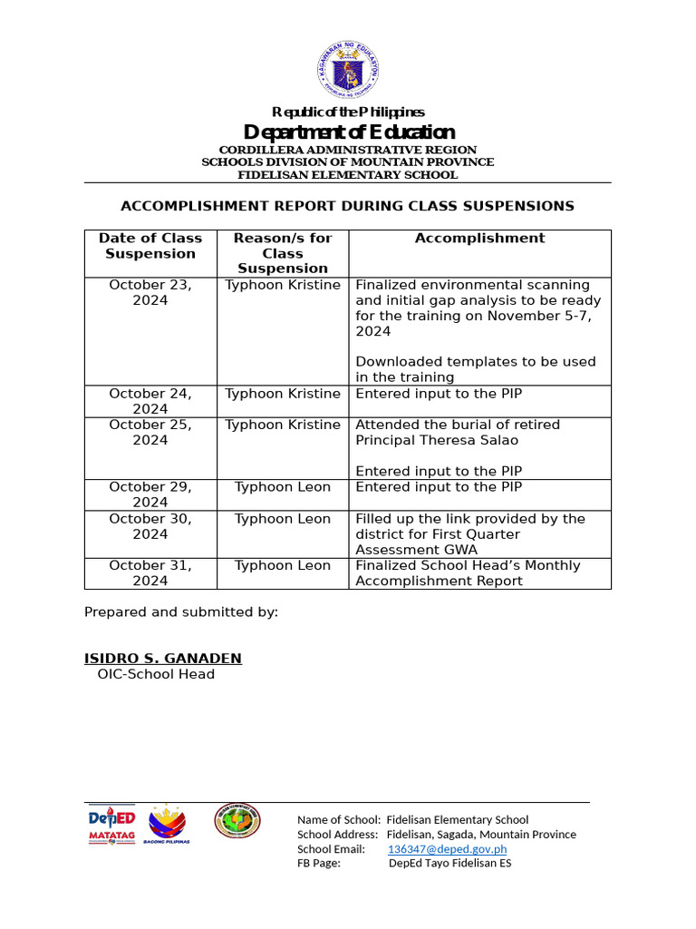Accomp. Report (Suspensions) | PDF