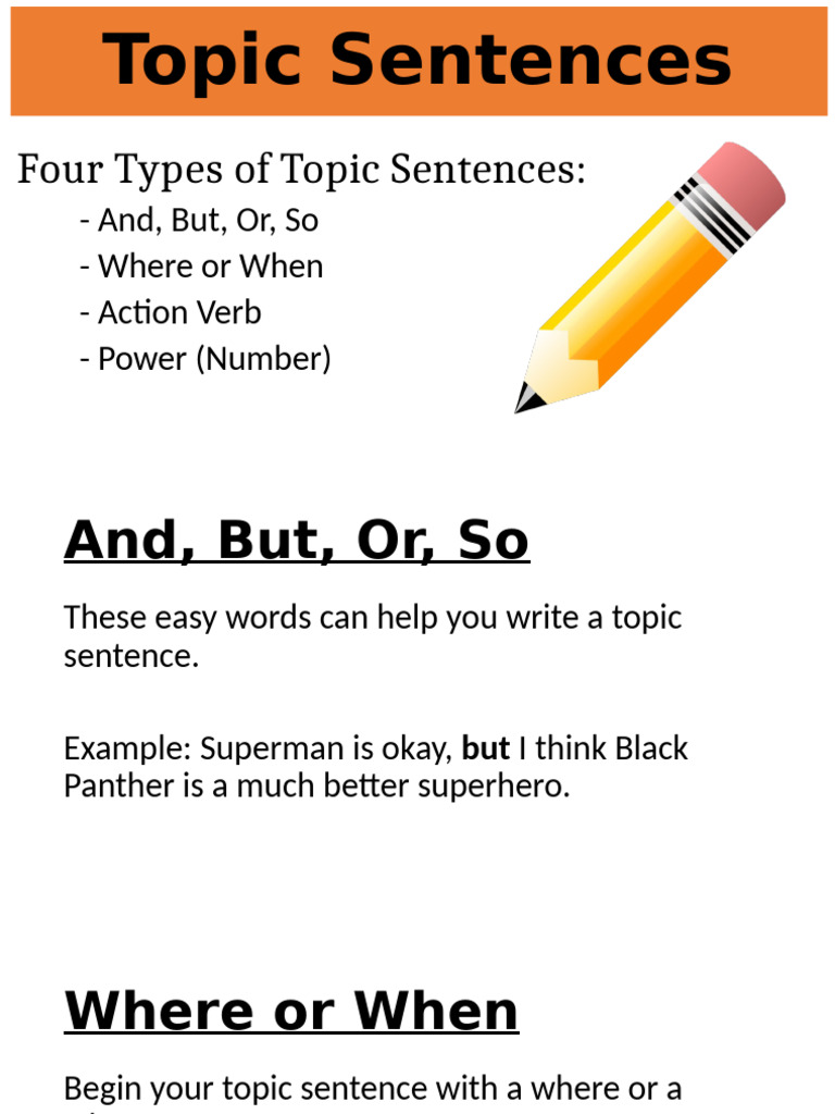 Four Types of Topic Sentences | PDF