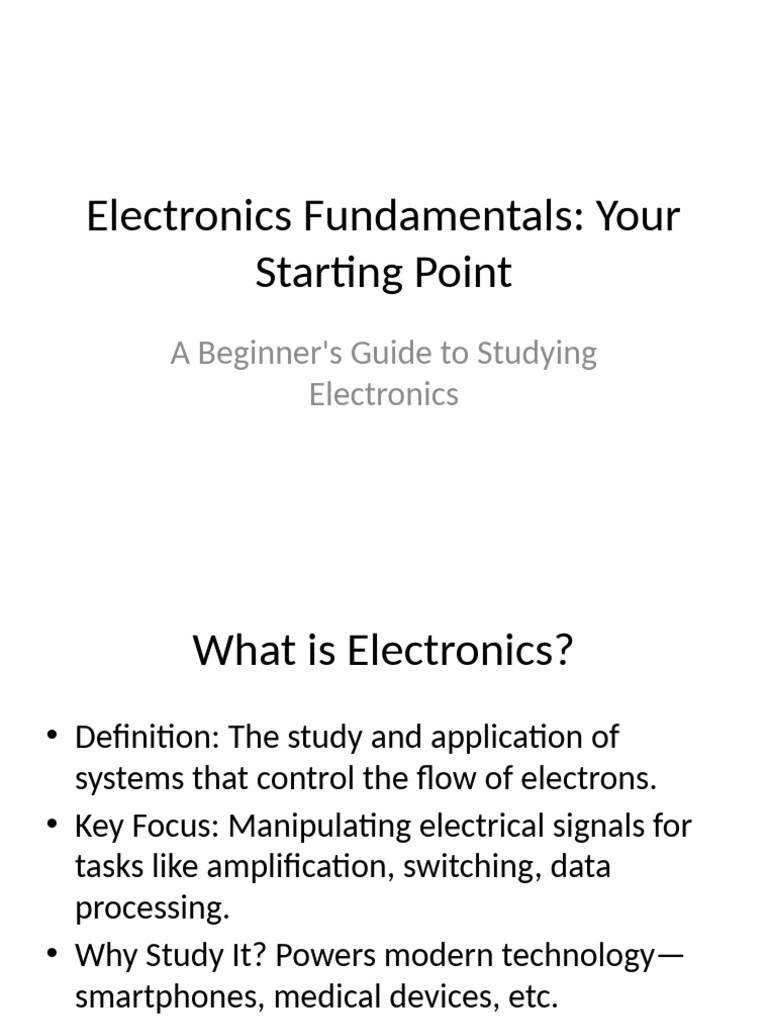 Beginner's Guide to Electronics Fundamentals | PDF
