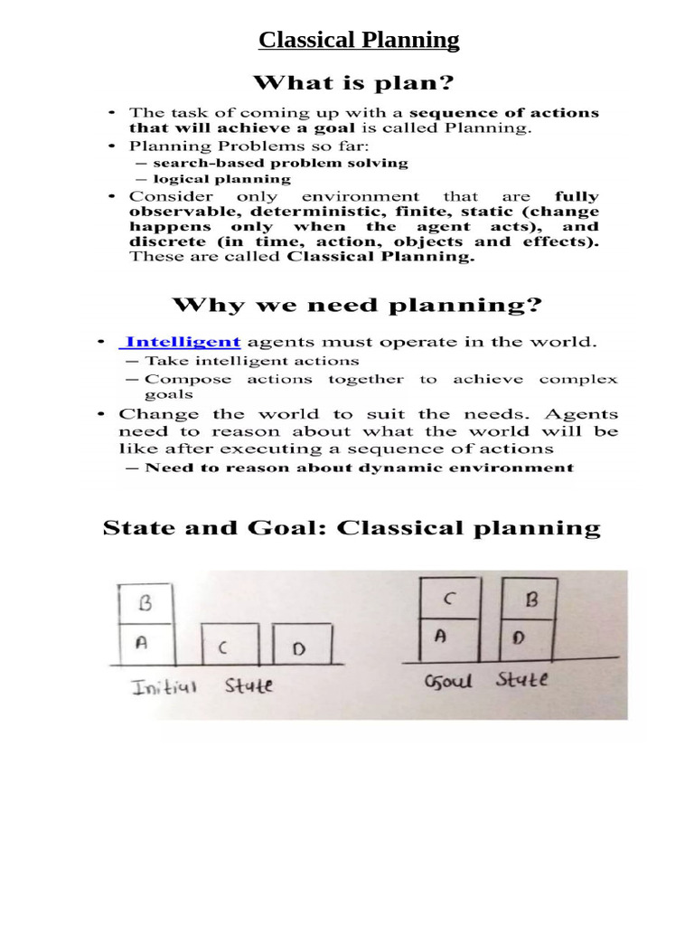 Overview of Classical Planning in AI | PDF | Artificial Intelligence ...