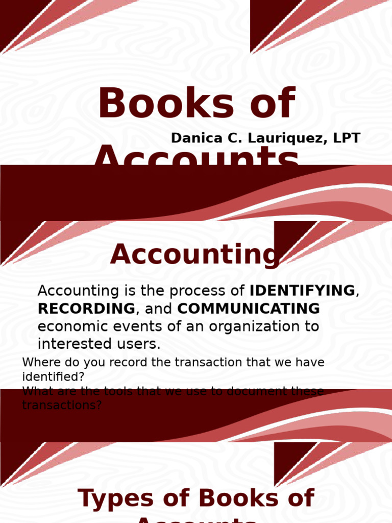 Books of Accounts | PDF | Debits And Credits | Receipt