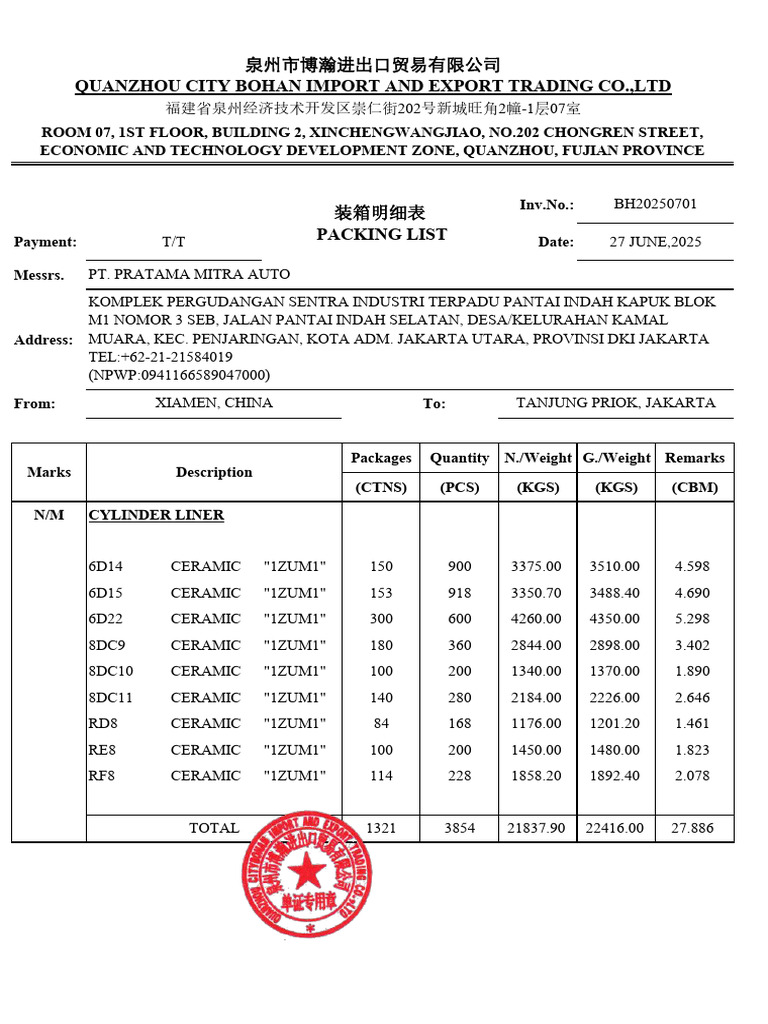 Packing List 3 | PDF