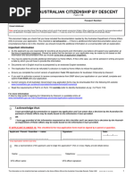 Citizenship Application Form | PDF | Naturalization | Birth Certificate