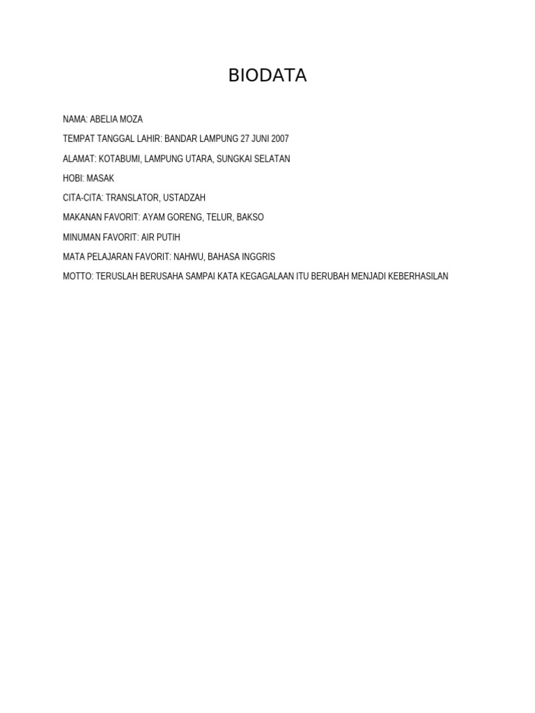 Biodata | PDF
