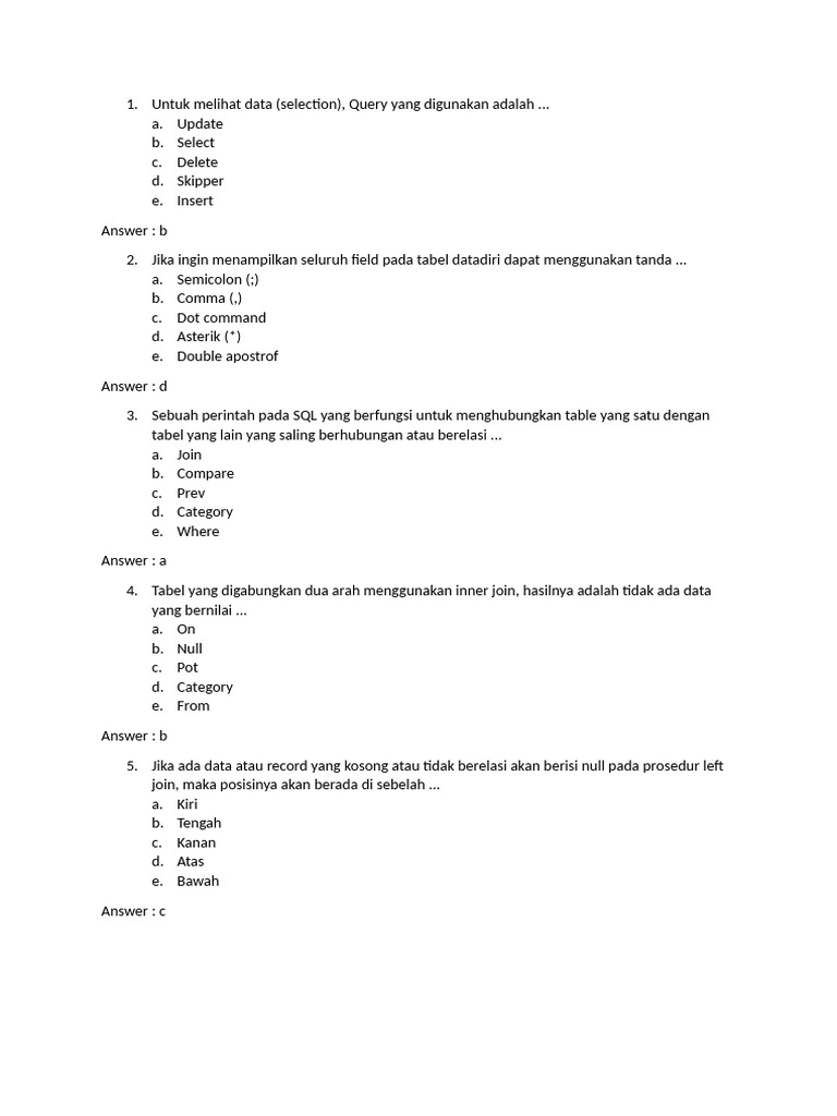 Panduan Basis Data Kelas 12 | PDF