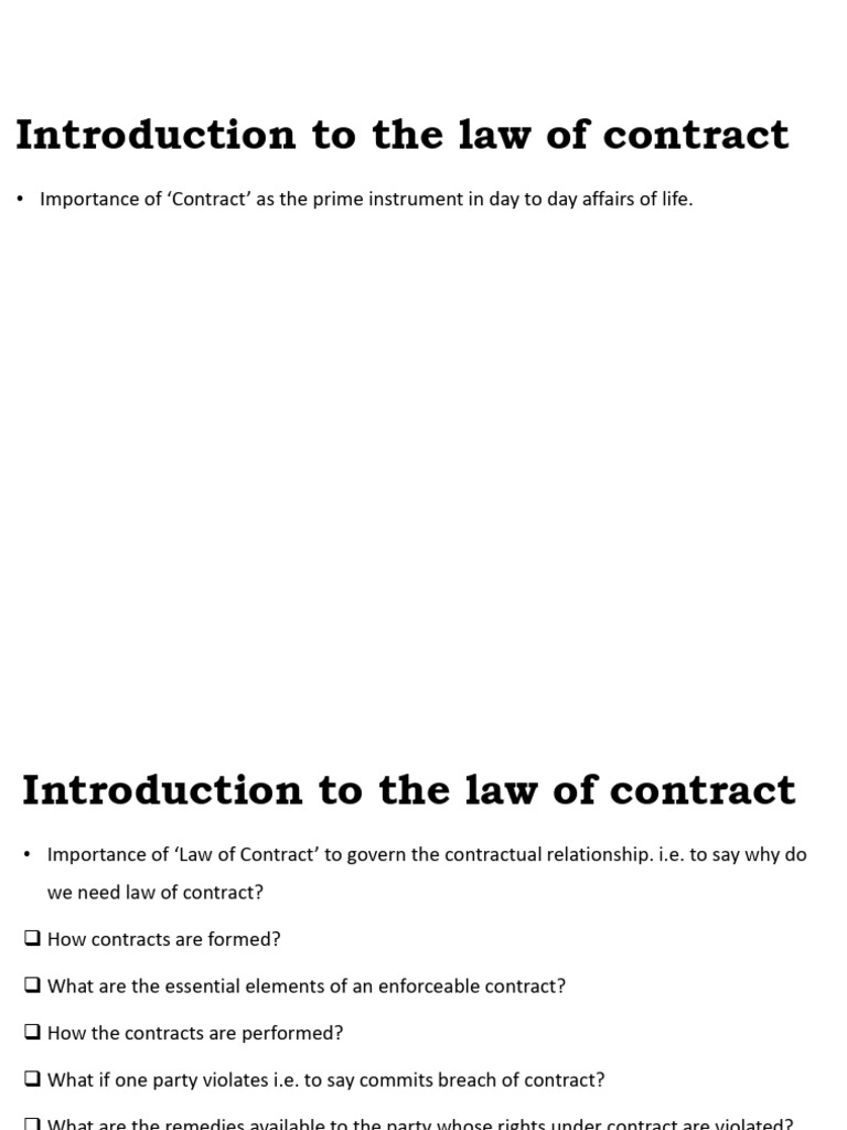 Intro To Definitions - Contracts | PDF | Civil Law (Legal System ...