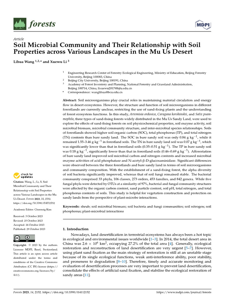 Soil Microbial Community and Their Relationship With Soil Properties ...
