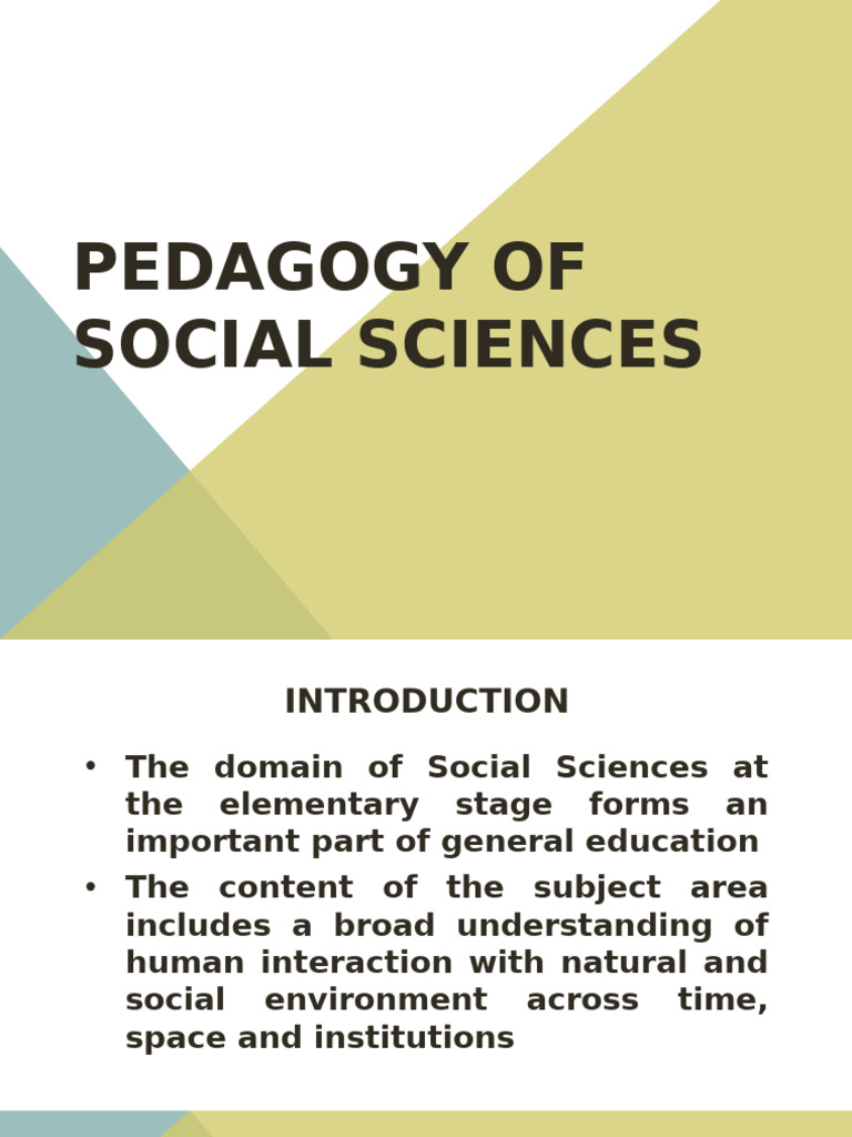 Pedagogy of Social Sciences | PDF | Social Sciences | Science