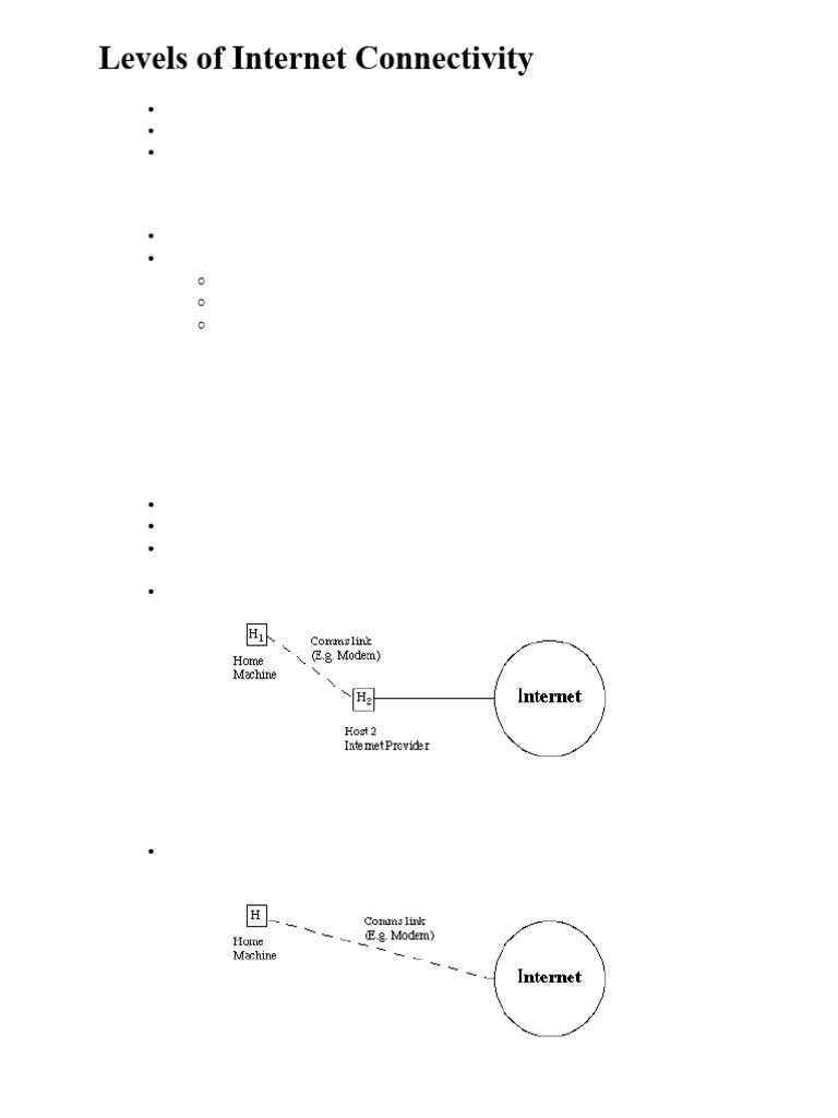 Internet Connectivity Levels Explained | PDF | Internet Access ...
