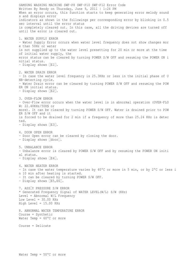 Samsung Swf-p12 Service Manual | PDF | Hertz | Frequency