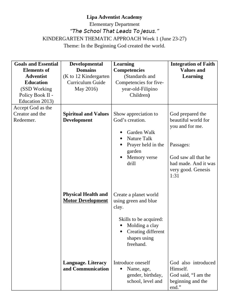 Q1 W1 Lesson 1 in The Beginning God... | PDF