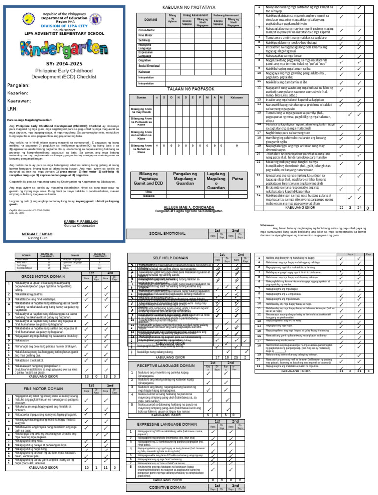 Sample ECD Checklist | PDF