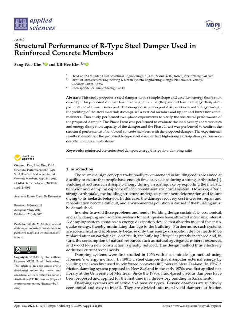 R-Type Steel Damper for Concrete Structures | PDF | Strength Of ...