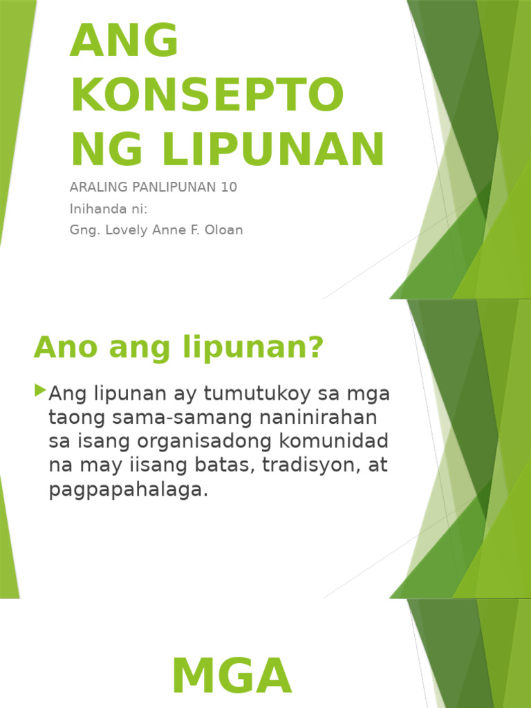 Ang Konsepto NG Lipunan Lesson 1 | PDF