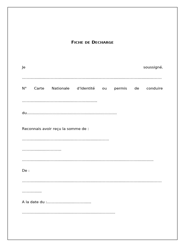 Fiche de Decharge | PDF