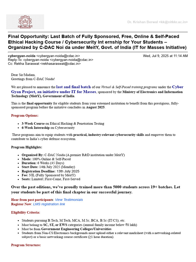 Final Opportunity - Last Batch of Fully Sponsored, Free, Online & Self ...