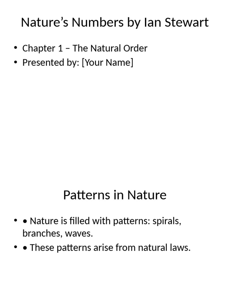 Summary of Chapter 1: Natural Order | PDF