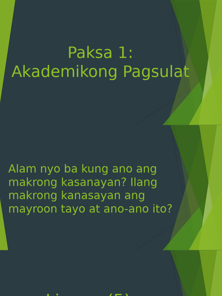 Akademikong Pagsulat 1.1 | PDF