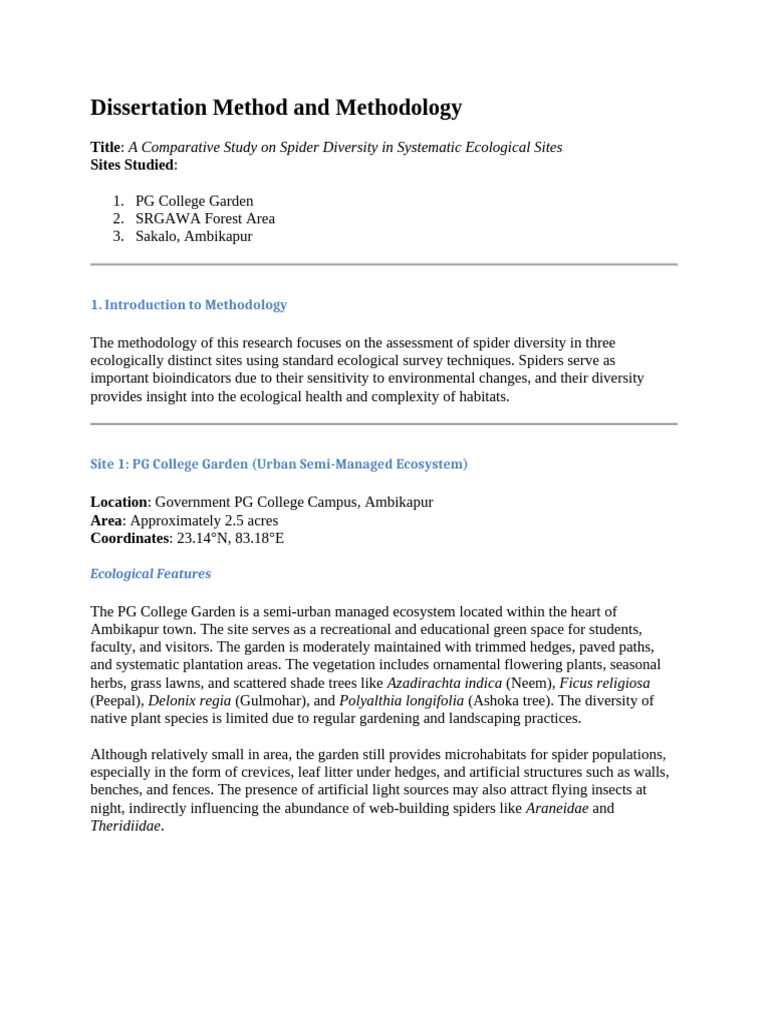 Dissertation Method and Methodology | PDF | Forests | Disturbance (Ecology)