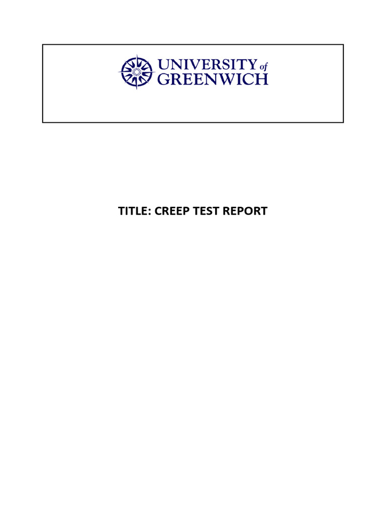 Creep Test Report (Material) | PDF | Creep (Deformation) | Deformation ...