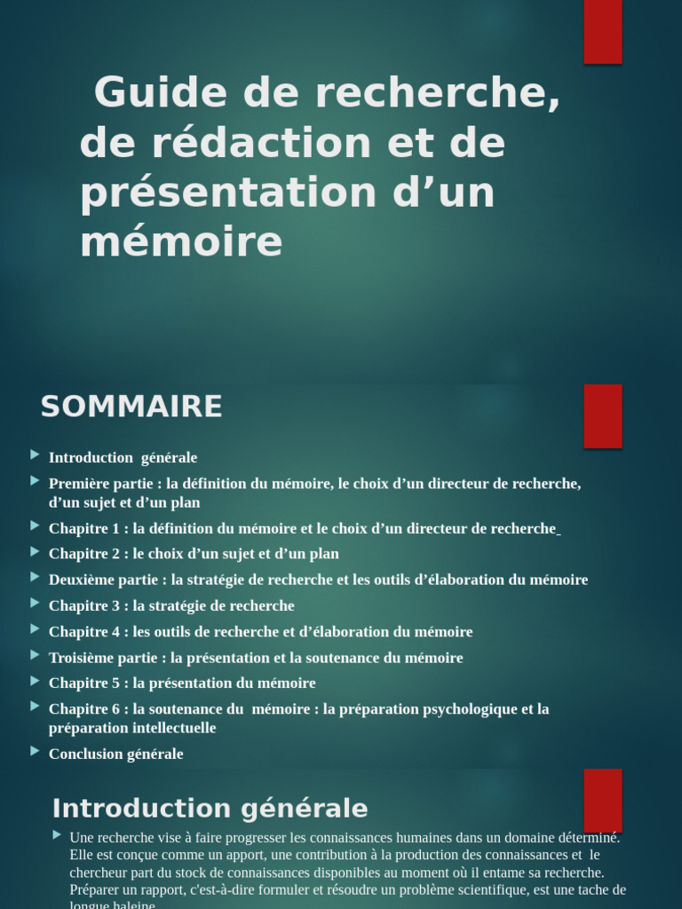 Guide de présentation d'un mémoire de master | PDF | Psychologie ...