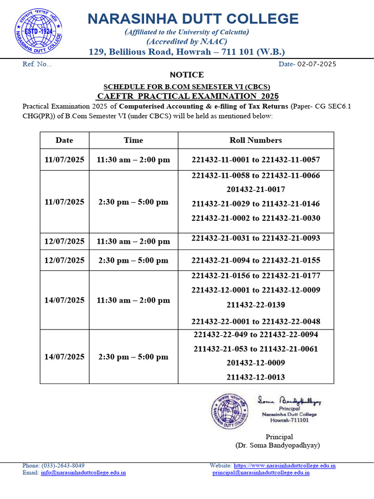 Not - Caef PR Exam 2025-Bcom s6 Cbcs | PDF
