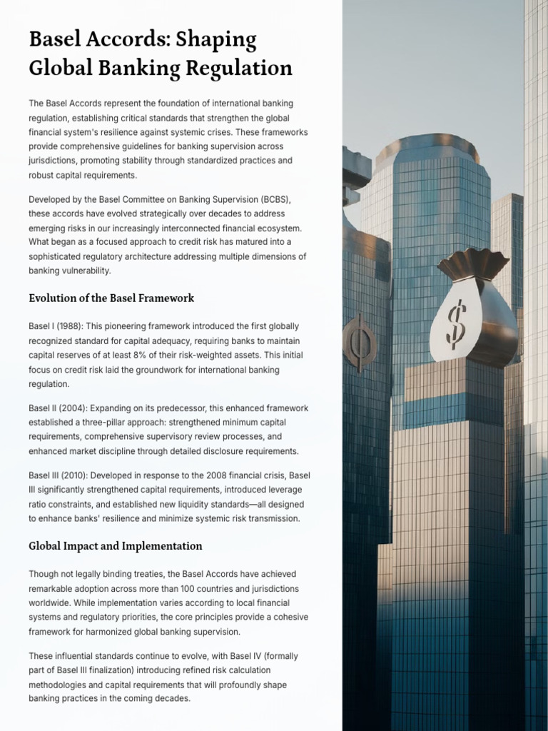 4 Basel Accords Shaping Global Banking Regulation | PDF | Basel Ii ...