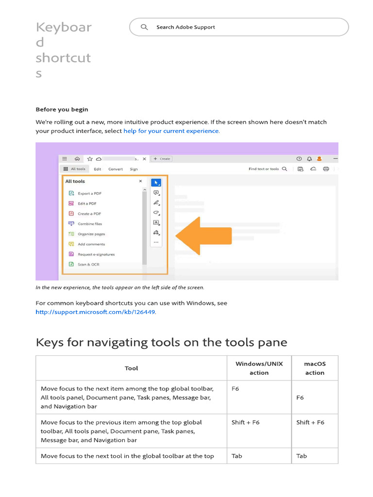Acrobat Shortcuts | PDF