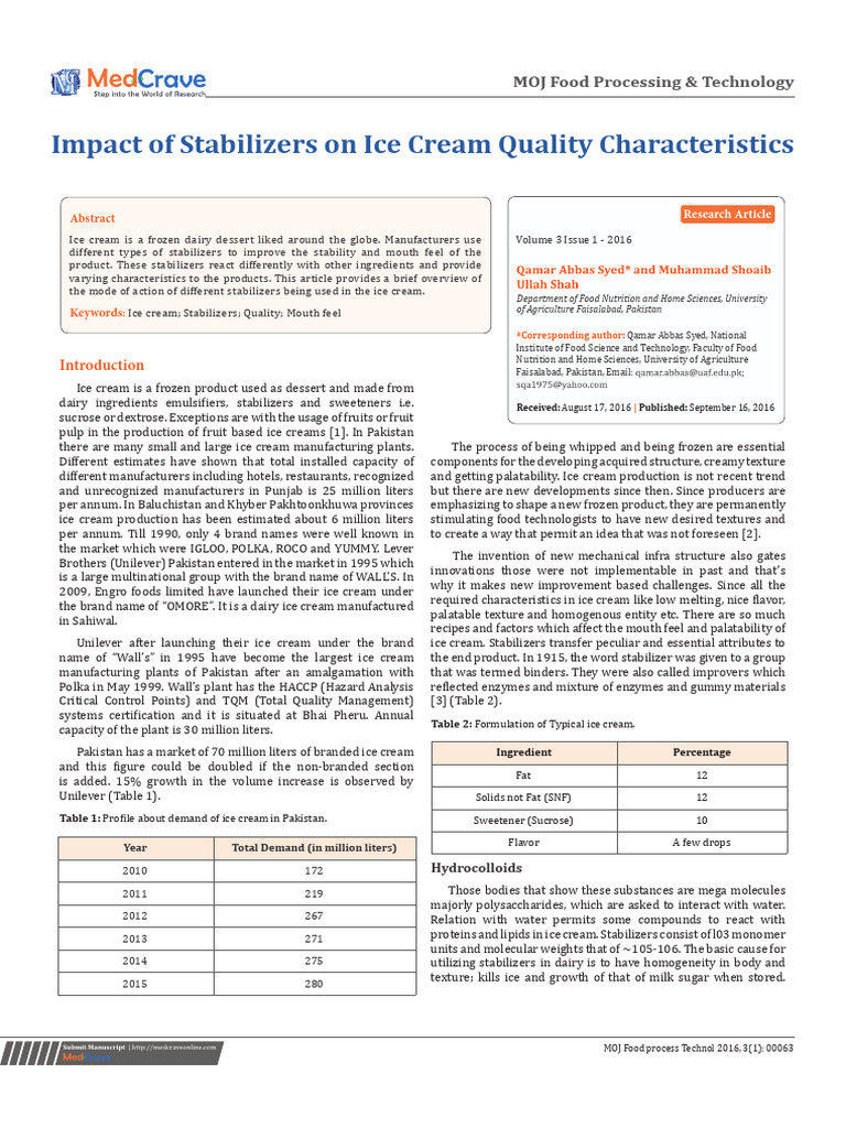 Ice Cream in Stabilizers | PDF | Colloid