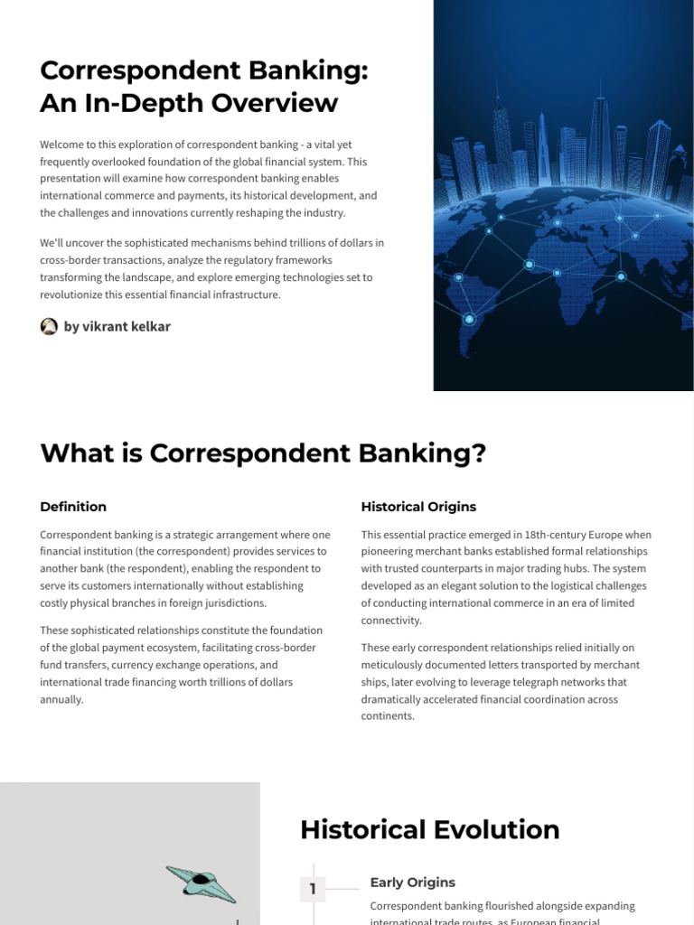 Understanding Correspondent Banking | PDF | Banks | Clearing (Finance)